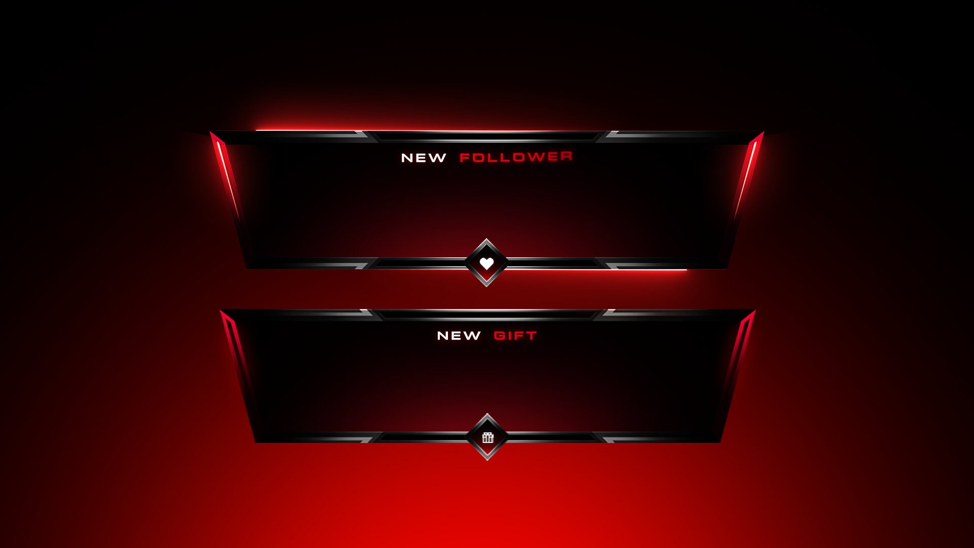 Modern Red Twitch Alerts // Animated Red Twitch Alerts Template// Red ...