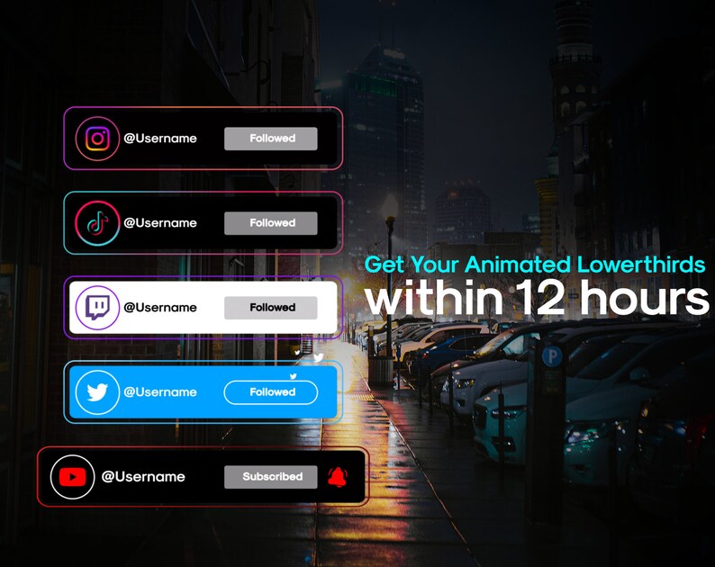 Animated Social Media Pop Ups for Youtube Twitch Kick - Etsy