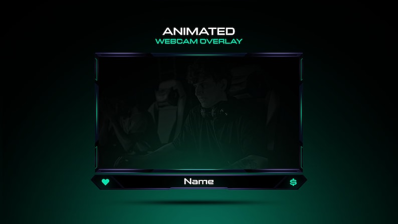 Clean Animated Webcam Overlay // Animated Green Webcam Overlay Template ...
