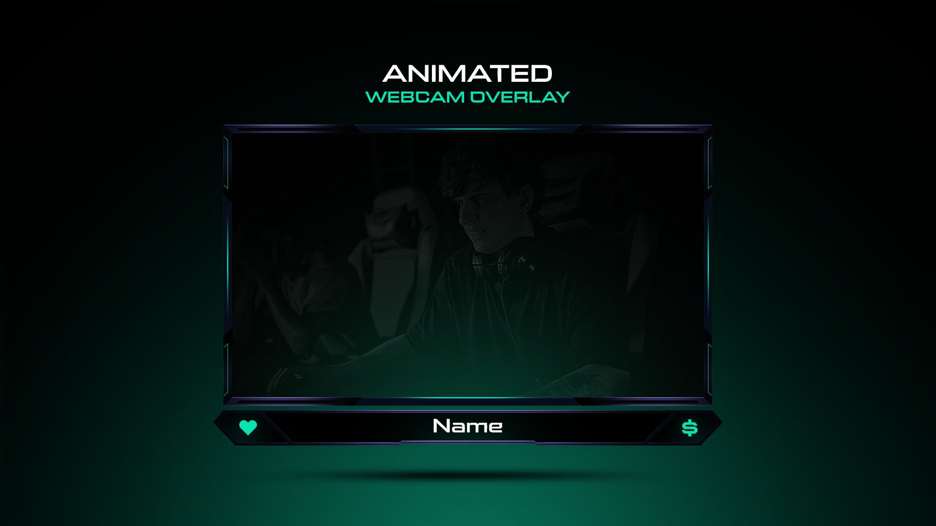 Clean Animated Webcam Overlay // Animated Green Webcam Overlay Template ...