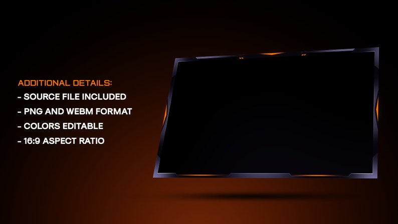 Animated Orange Webcam Overlay Template for Streamers/twitch Stream ...