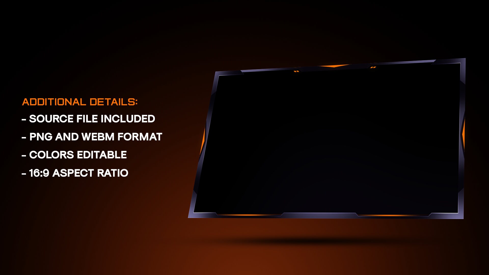 Animated Orange Webcam Overlay Template for Streamers/twitch Stream ...