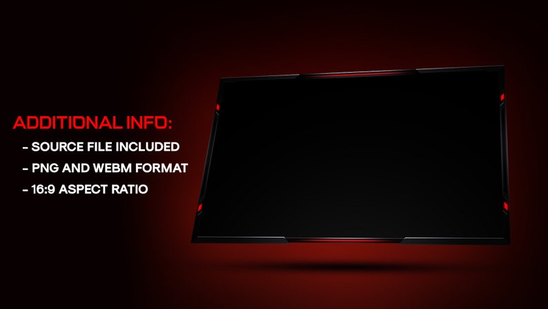 Animated Black & Red Webcam Overlay // Clean Webcam Overlay Template ...