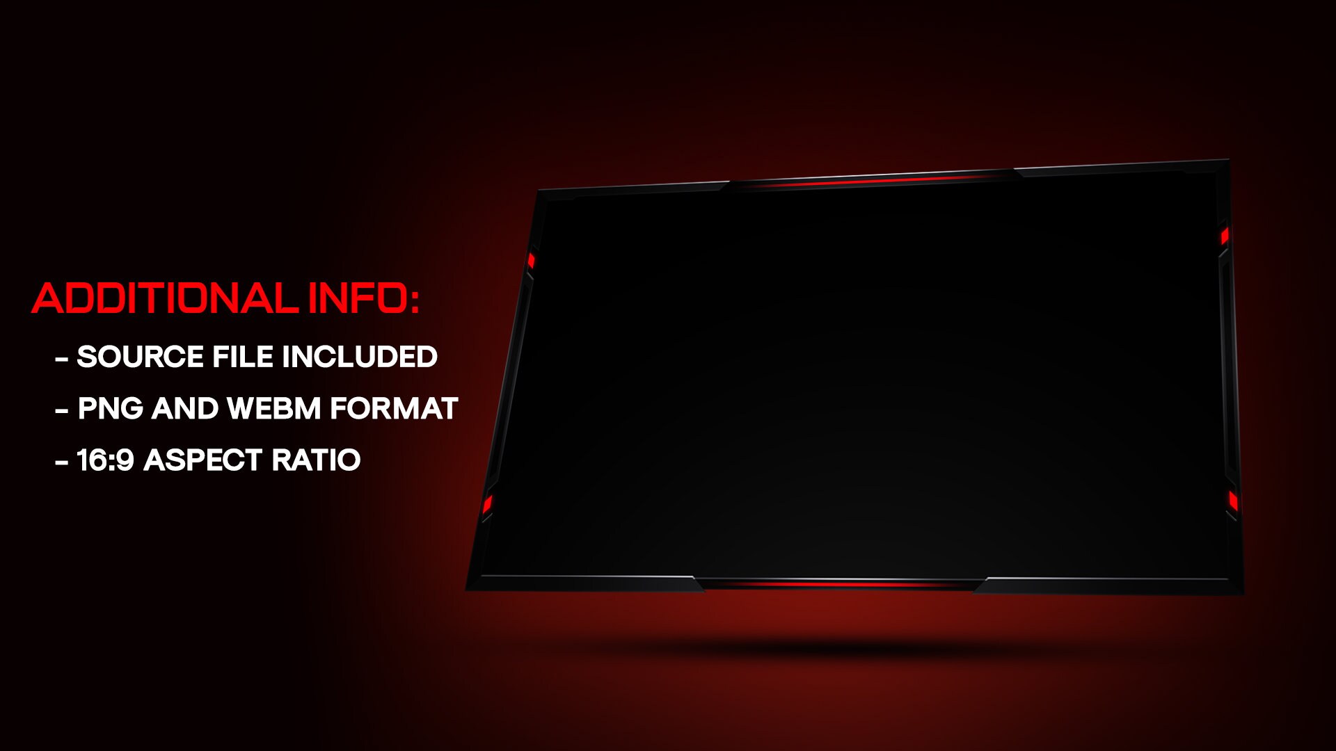 Animated Black & Red Webcam Overlay // Clean Webcam Overlay Template ...