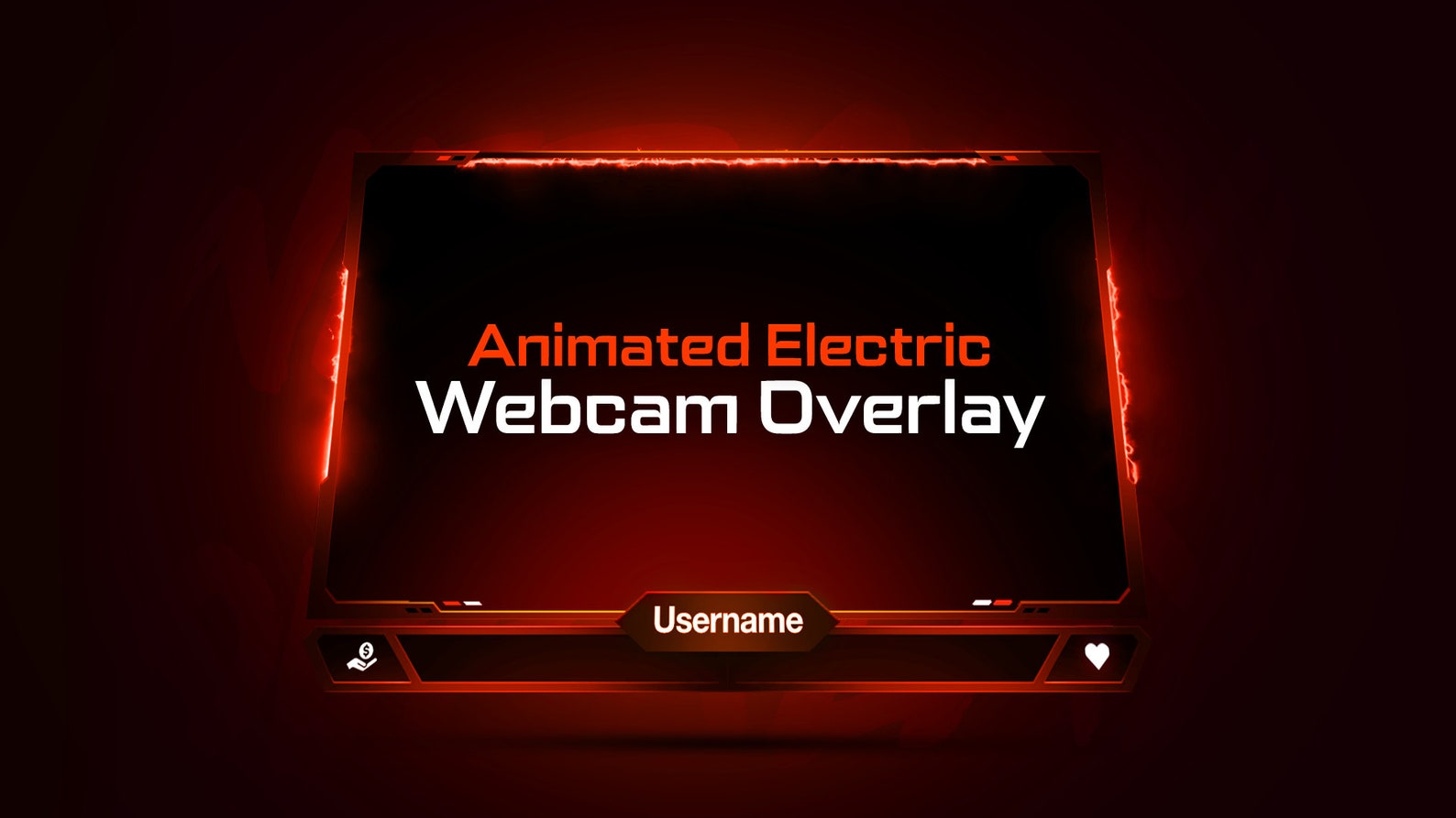 Animated Electric Webcam Overlay: Orange Twitch Stream Template - Etsy