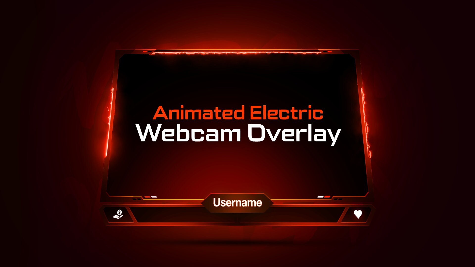 Animated Electric Webcam Overlay: Orange Twitch Stream Template - Etsy