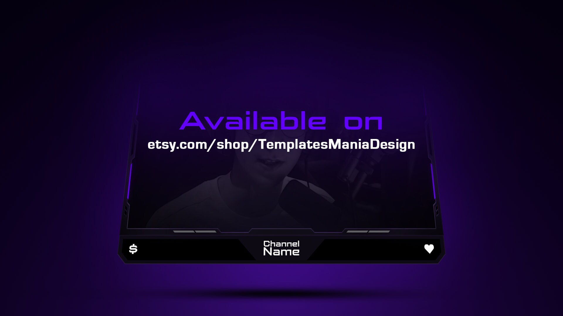 Animated Dark Purple Webcam Overlay Clean Webcam Overlay Template - Etsy