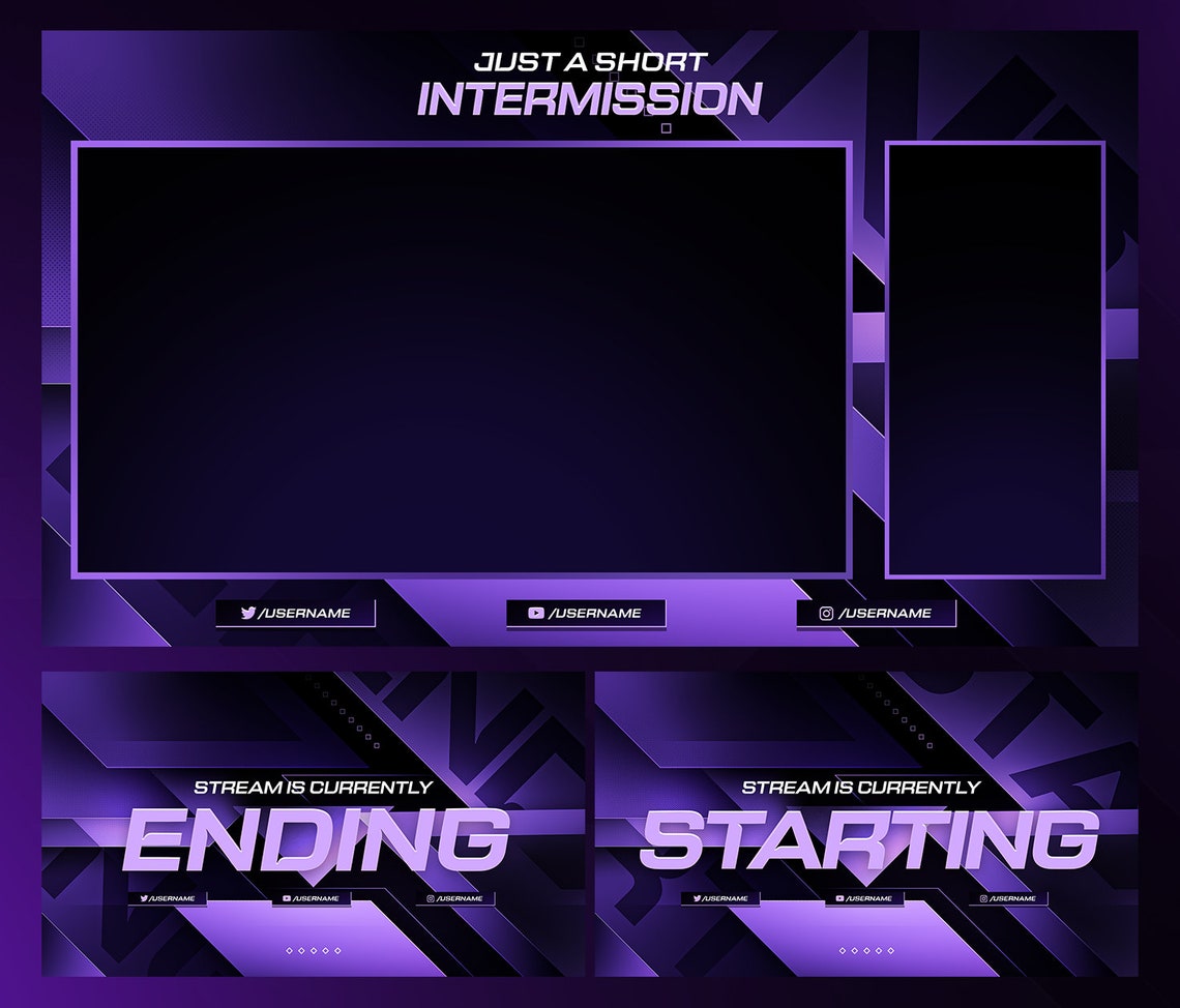 Visionary Stream Overlay Pack Minimal Full Stream Overlays Pack Screens ...