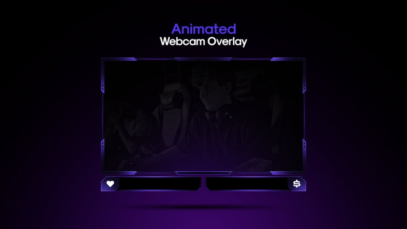Clean Animated Webcam Overlay // Animated Purple Webcam Overlay Template for Streamers ...
