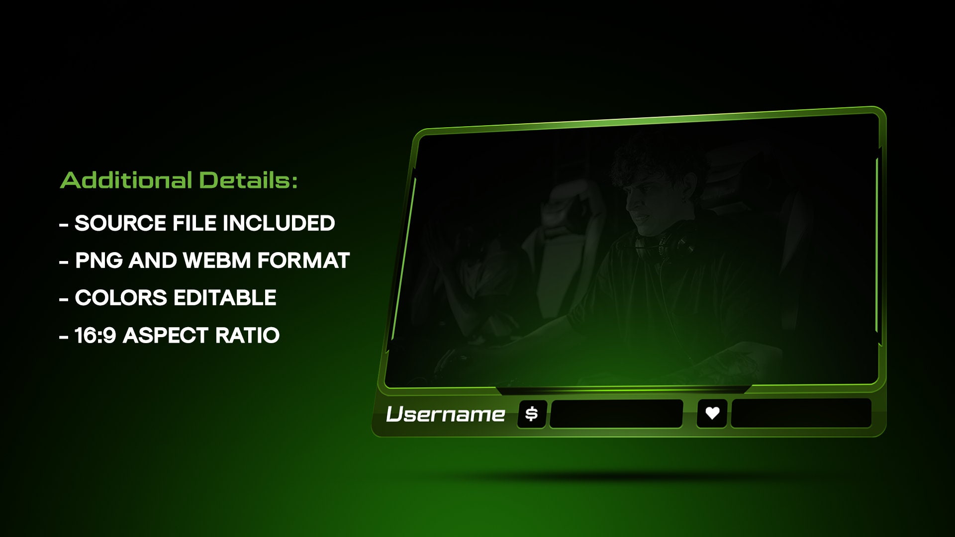 Clean Animated Webcam Overlay // Rounded Green Webcam Overlay Template ...