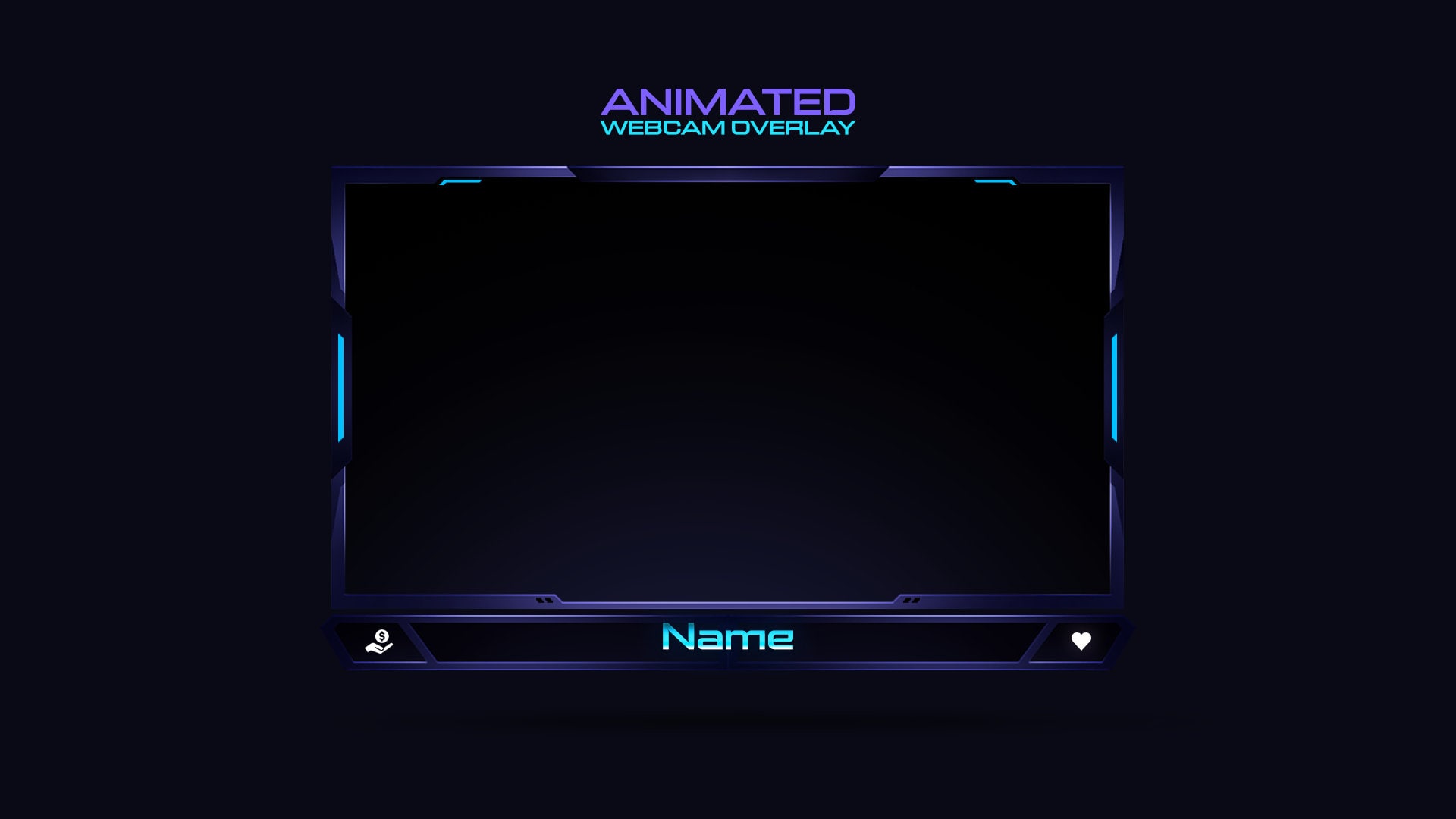 Animated Purple Twitch Webcam Overlay Template - Etsy