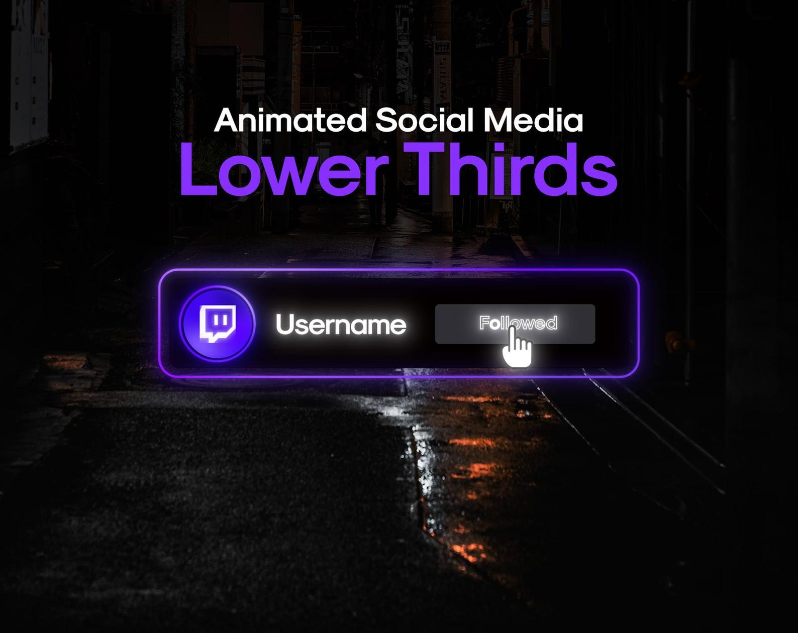 Animated Neon Social Media Popup for Youtube, Twitch, Kick Streamers ...