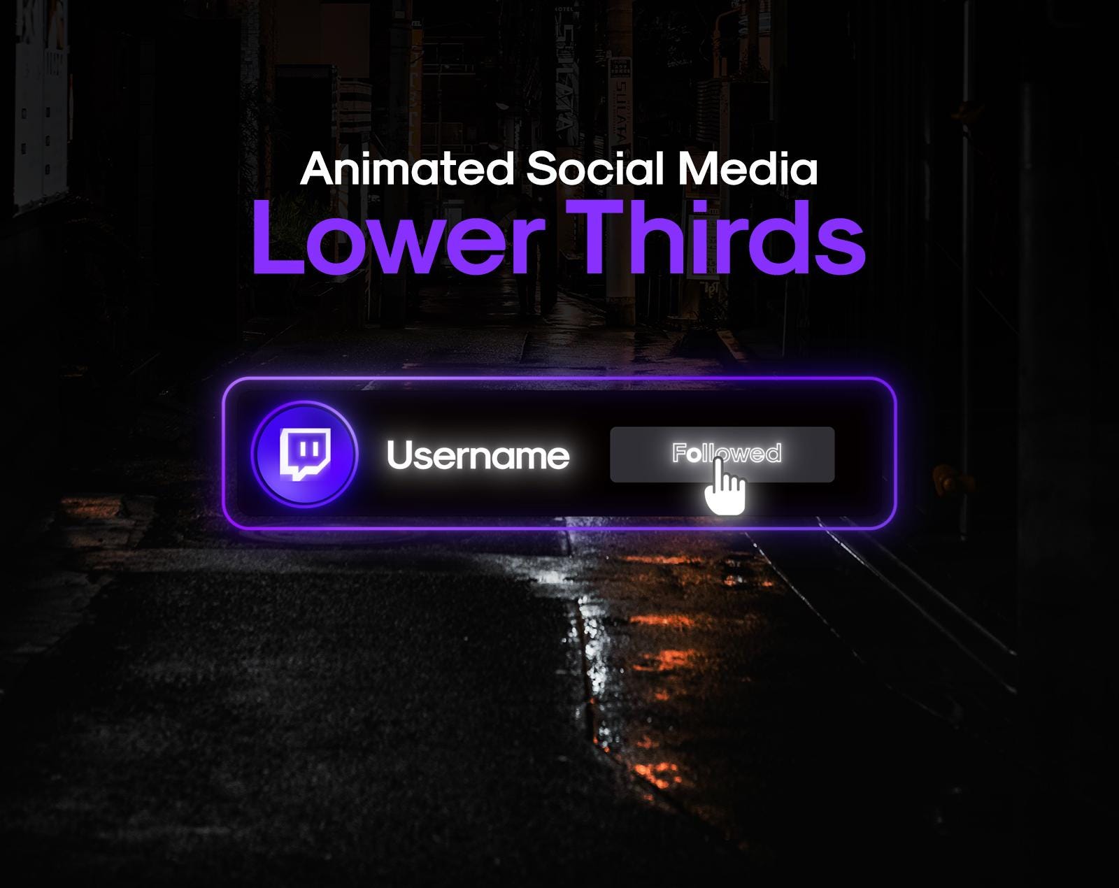Animated Neon Social Media Popup for Youtube, Twitch, Kick Streamers ...
