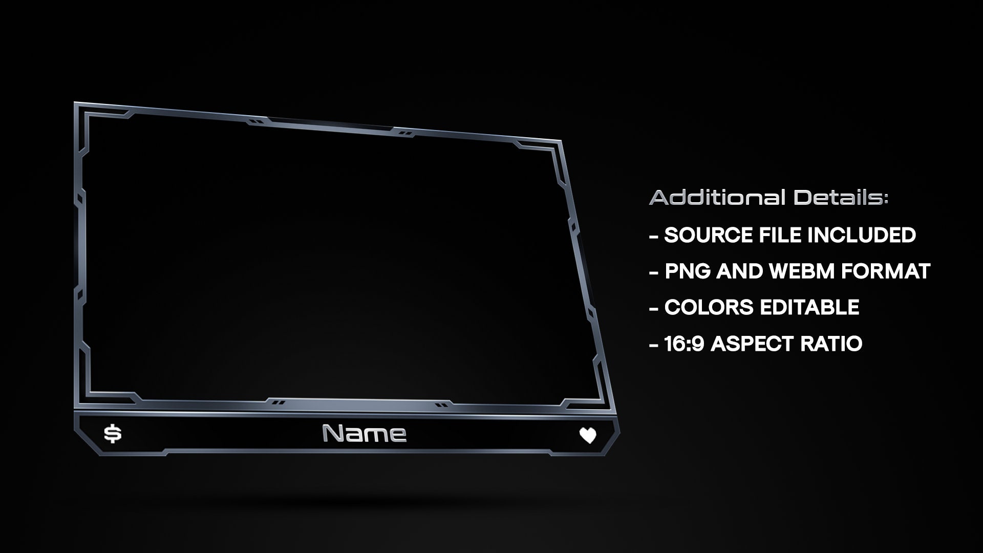 Grey Animated Webcam Overlay // Webcam Overlay Template for Streamers ...