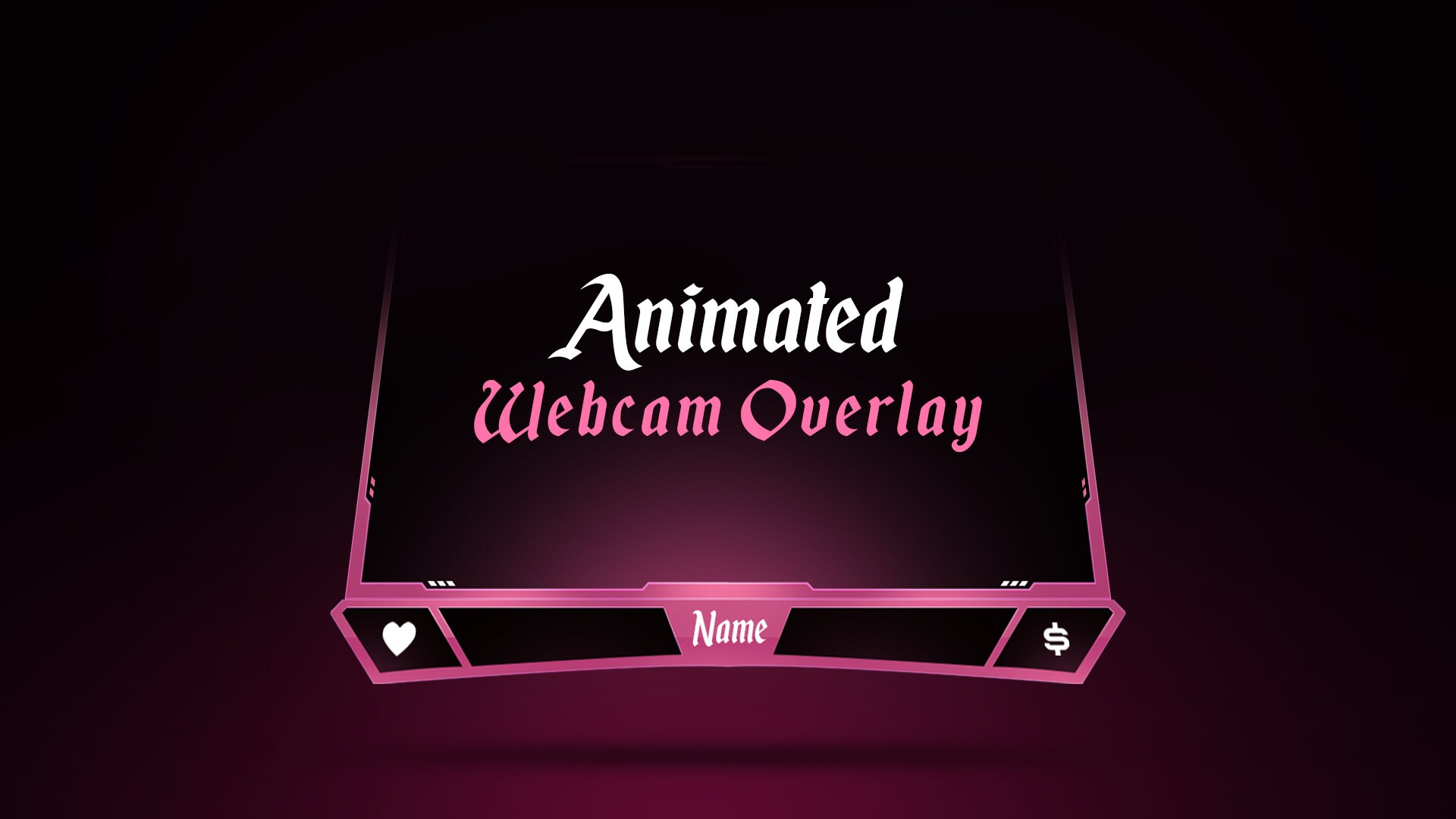 Pink Animated Webcam Overlay: Clean Stream Template (PSD, PNG, WEBM) - Etsy