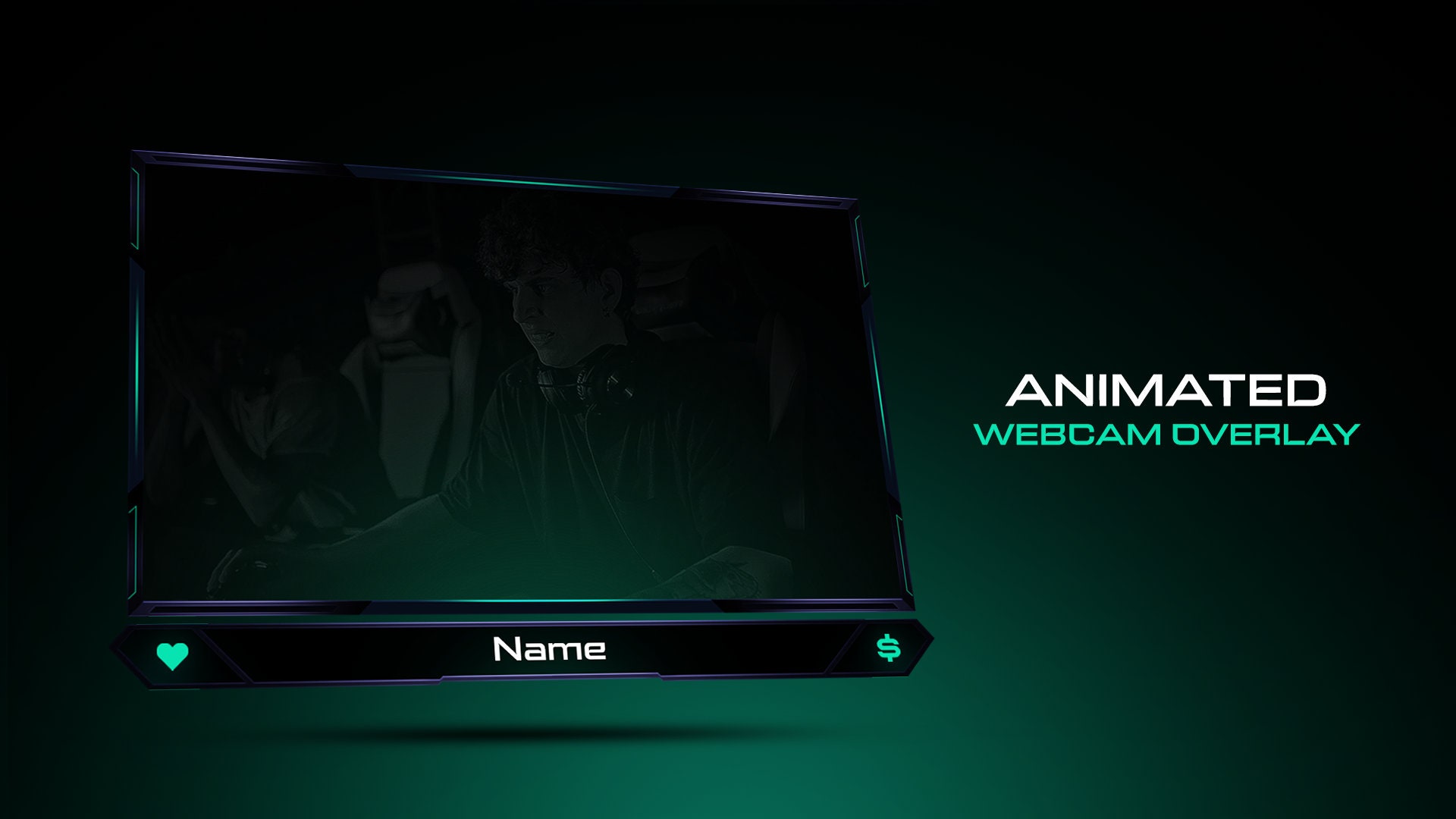 Clean Animated Webcam Overlay // Animated Green Webcam Overlay Template ...