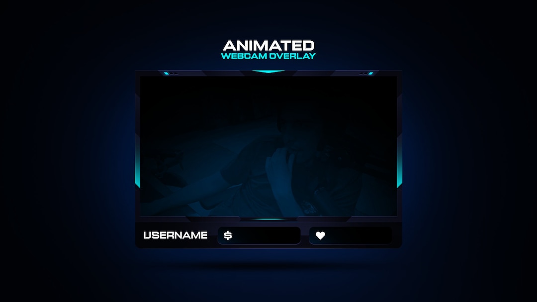 Minimalistic Webcam Overlay // Animated Blue Webcam Overlay Template ...