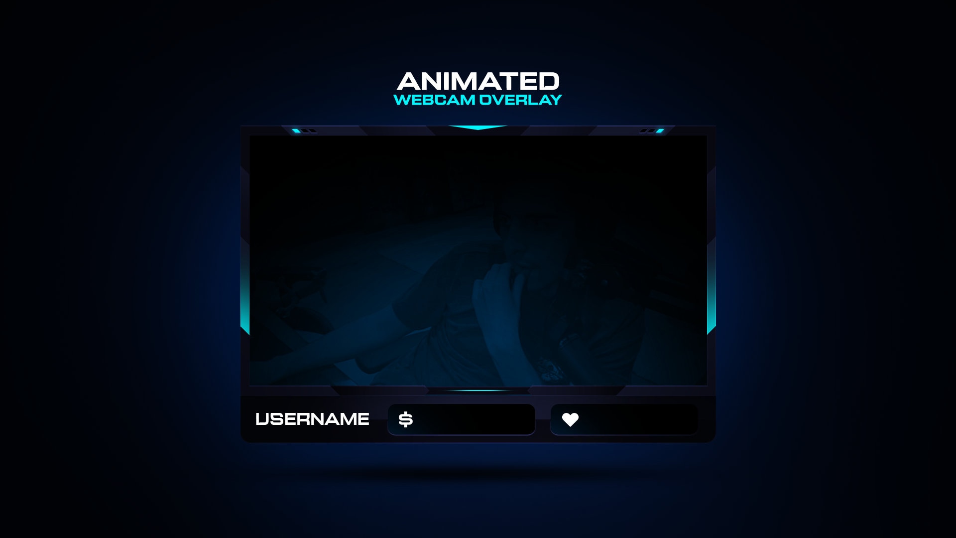 Minimalistic Webcam Overlay // Animated Blue Webcam Overlay Template ...
