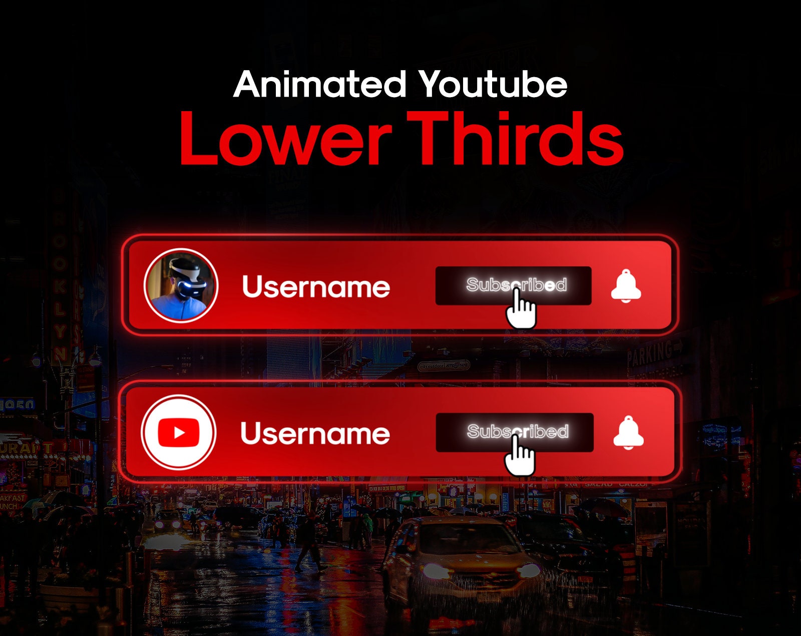 Animated Youtube Popup Animation for Youtube, Twitch, Kick Streamers ...