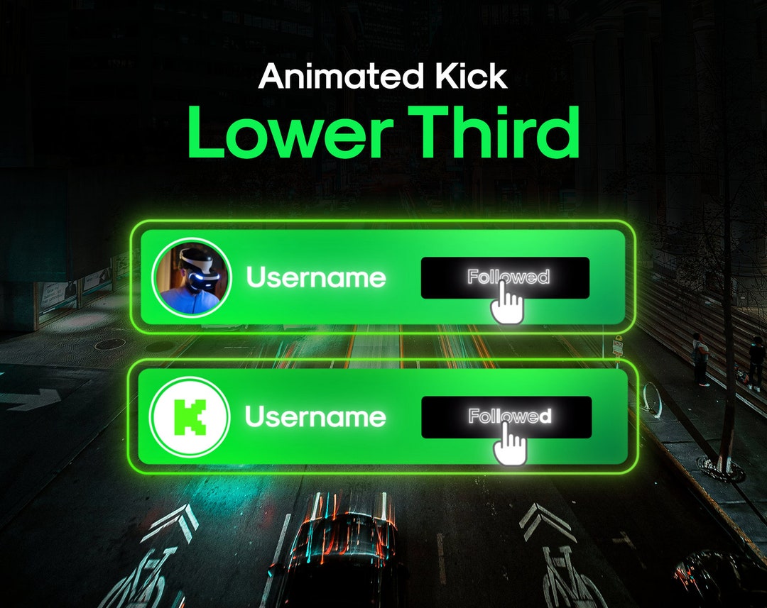Animated Kick Lower Third: Social Media Streamer Popup - Etsy