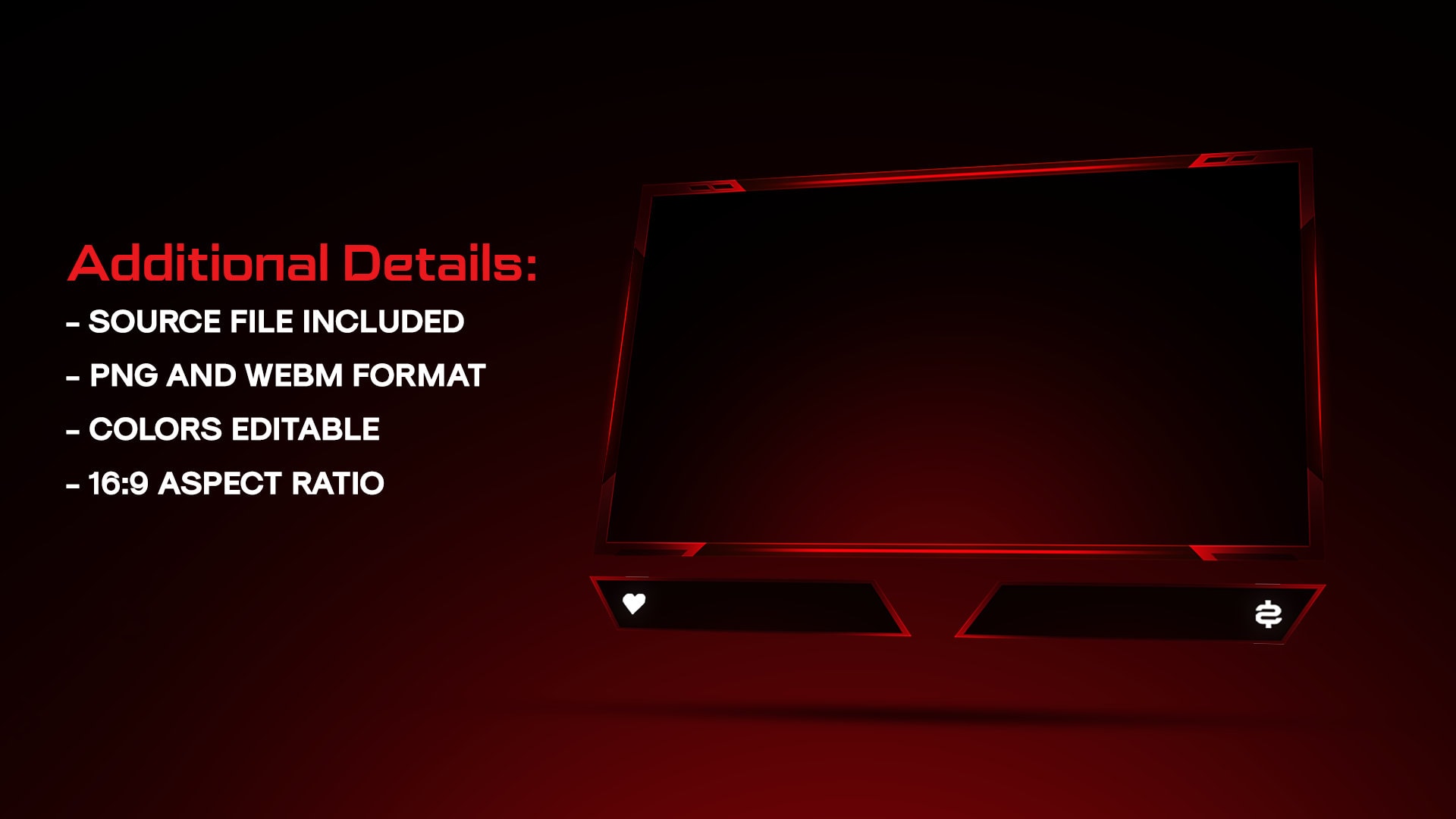 Animate Red Webcam Overlay // Minimal Red Webcam Overlay Template for ...