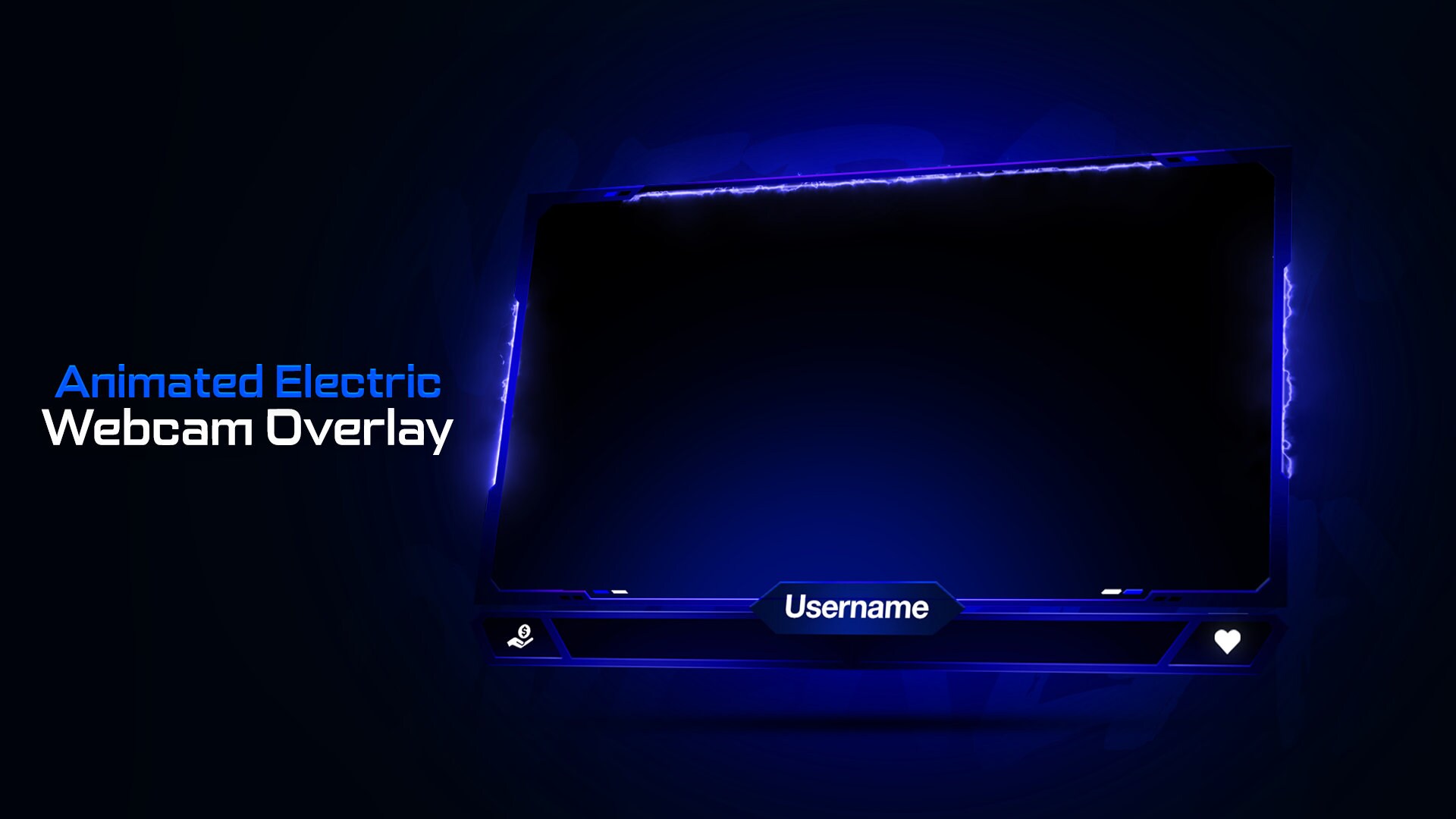 Blue Electric Animated Webcam Overlay: Twitch Stream Template - Etsy