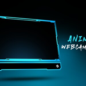 Animated Light Blue Webcam Overlay // Minimal Webcam Overlay Template ...