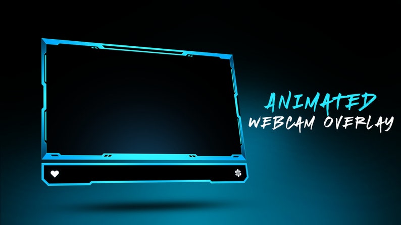 Animated Light Blue Webcam Overlay // Minimal Webcam Overlay Template ...
