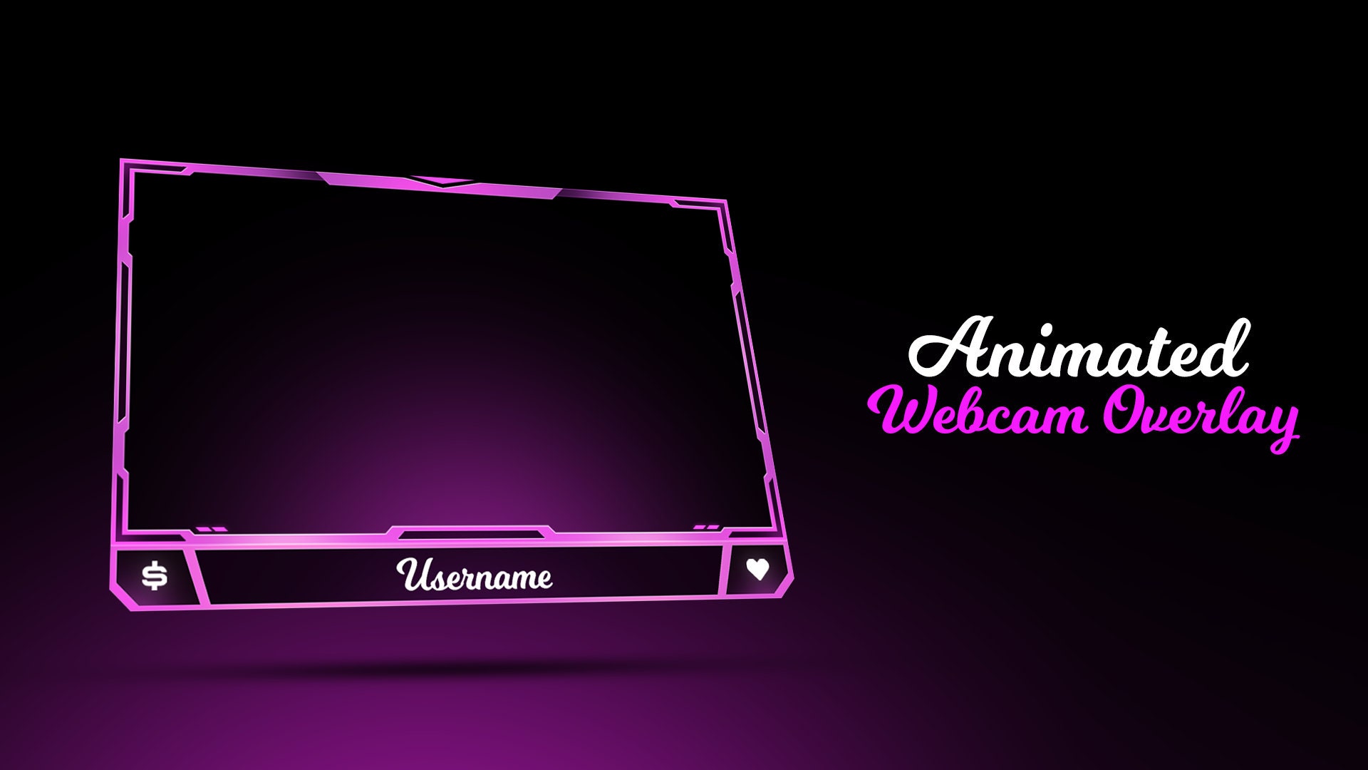 Animated Pink Webcam Overlay: Clean Stream Facecam Template - Etsy