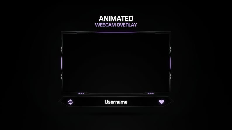 Minimal Animated Webcam Overlay // Animated Purple Webcam Overlay Template for Streamers ...