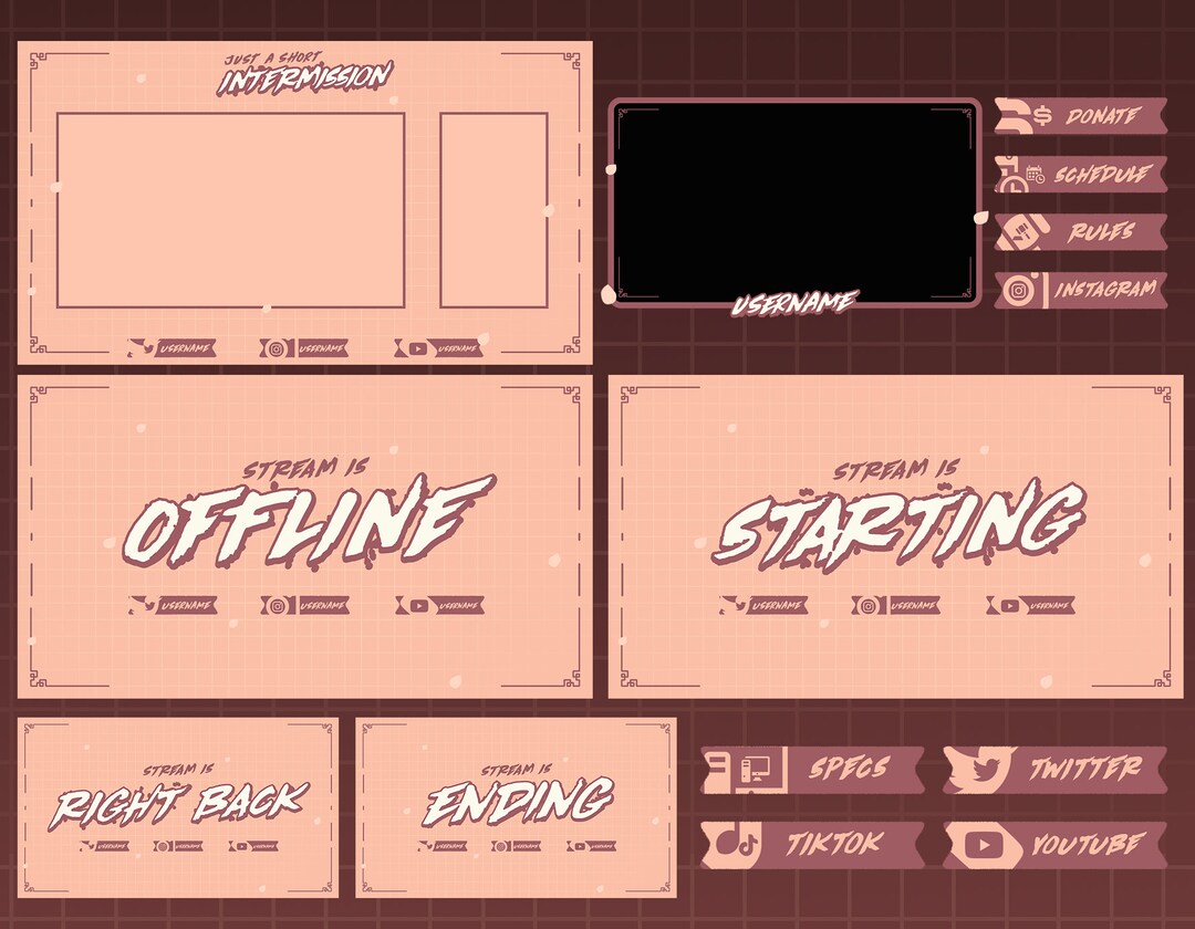 Zanou Stream Overlay Pack // Lo-fi Clean Twitch Pack // Aesthetic ...