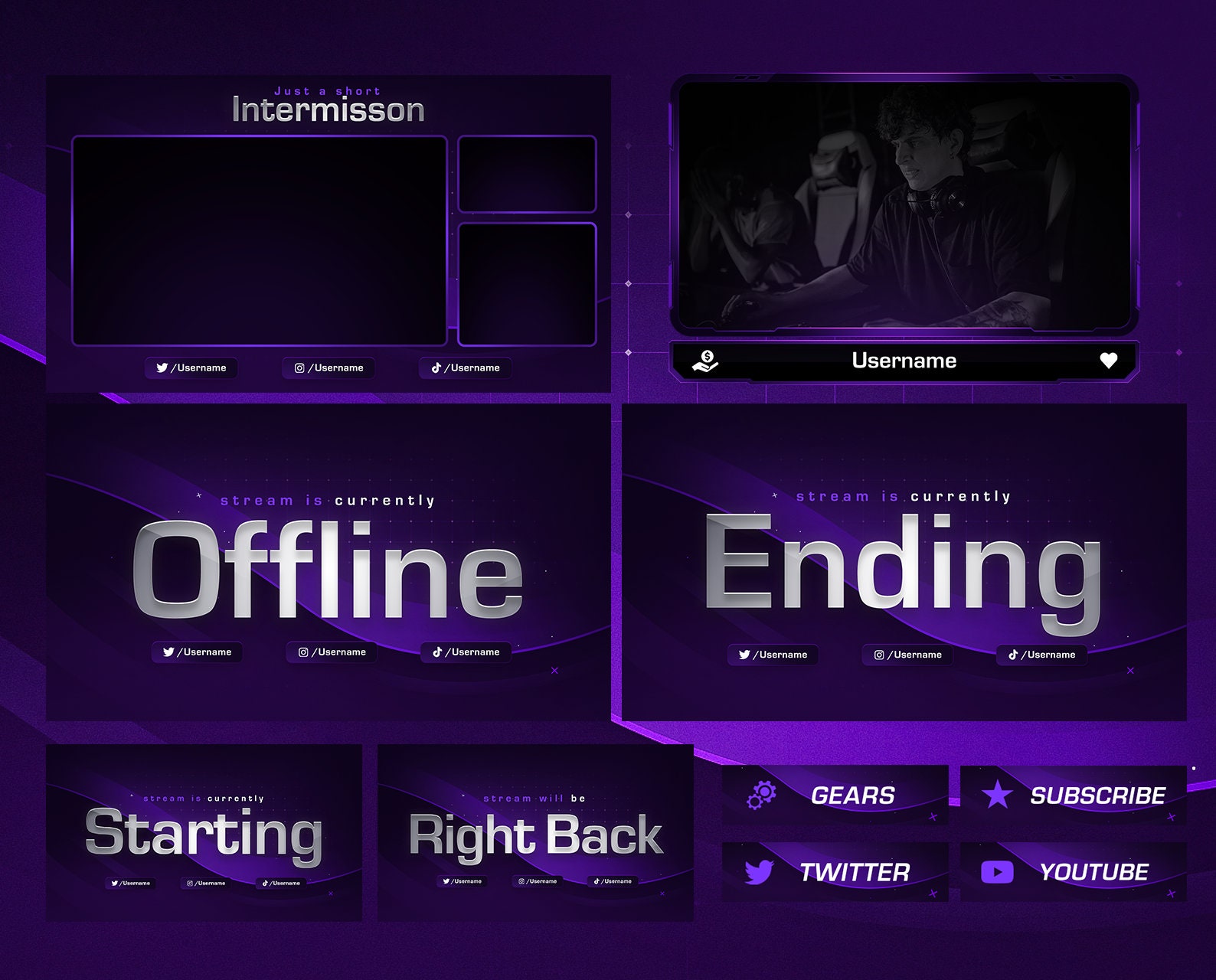 Athena Stream Overlay Pack // Overlays, Stream Scenes, Panels, & Webcam ...