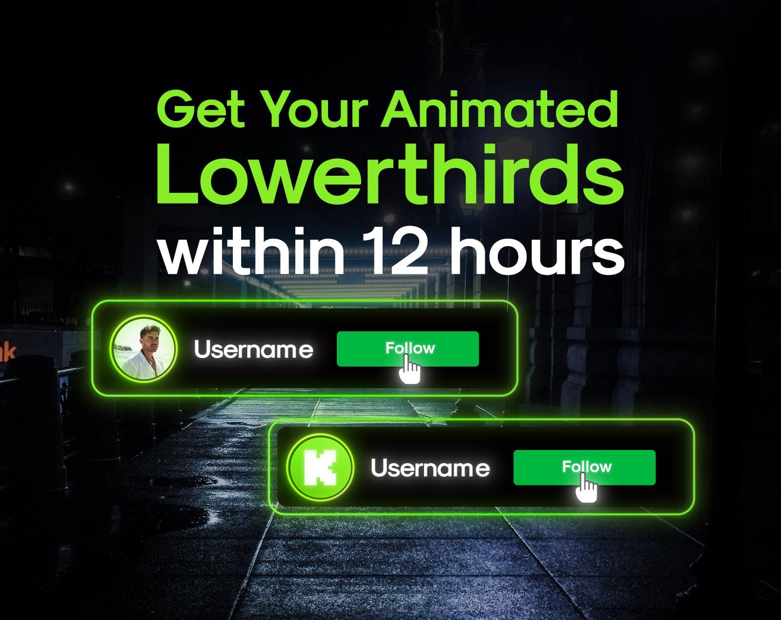 Animated Neon Kick Lower Third: Social Media Popup - Etsy