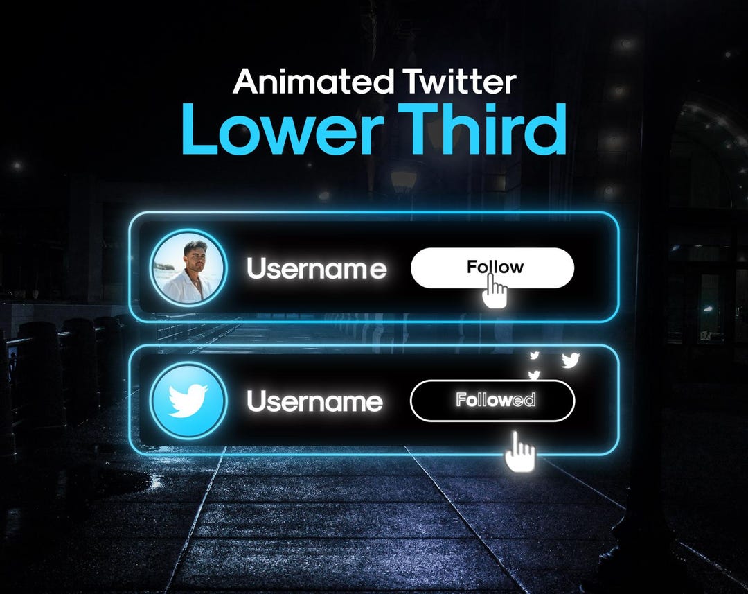 Animated Neon Twitter Popup Animation for Youtube, Twitch, Kick ...