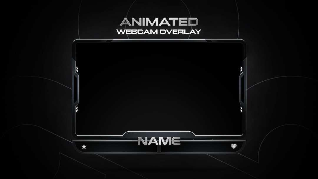 Animated Grey Webcam Overlay Template// Facecam Overlay Template// Grey ...