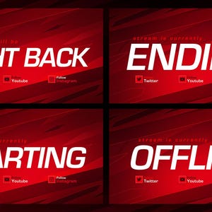 Red Stream Overlay Package: Clean Twitch Theme (PSD+PNG) - Etsy
