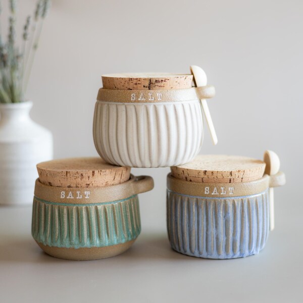Ceramic Salt Container - Etsy
