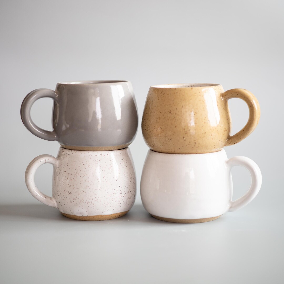 Ceramic Belly Mug | Handmade Speckled Coffee Cup 16oz | New Home Gift ...