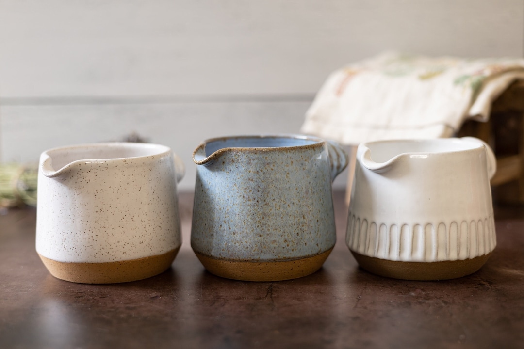 Ceramic Creamer Pitcher Handmade Pourer Farmhouse Kitchen Decor ...