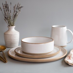 Mid Century Modern Plate Set Handcrafted Custom Ceramic Dinnerware ...