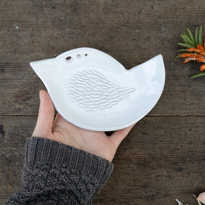 Garlic Grater & Herb Stripper Ceramic Garlic Grating Plate Bird Dish ...