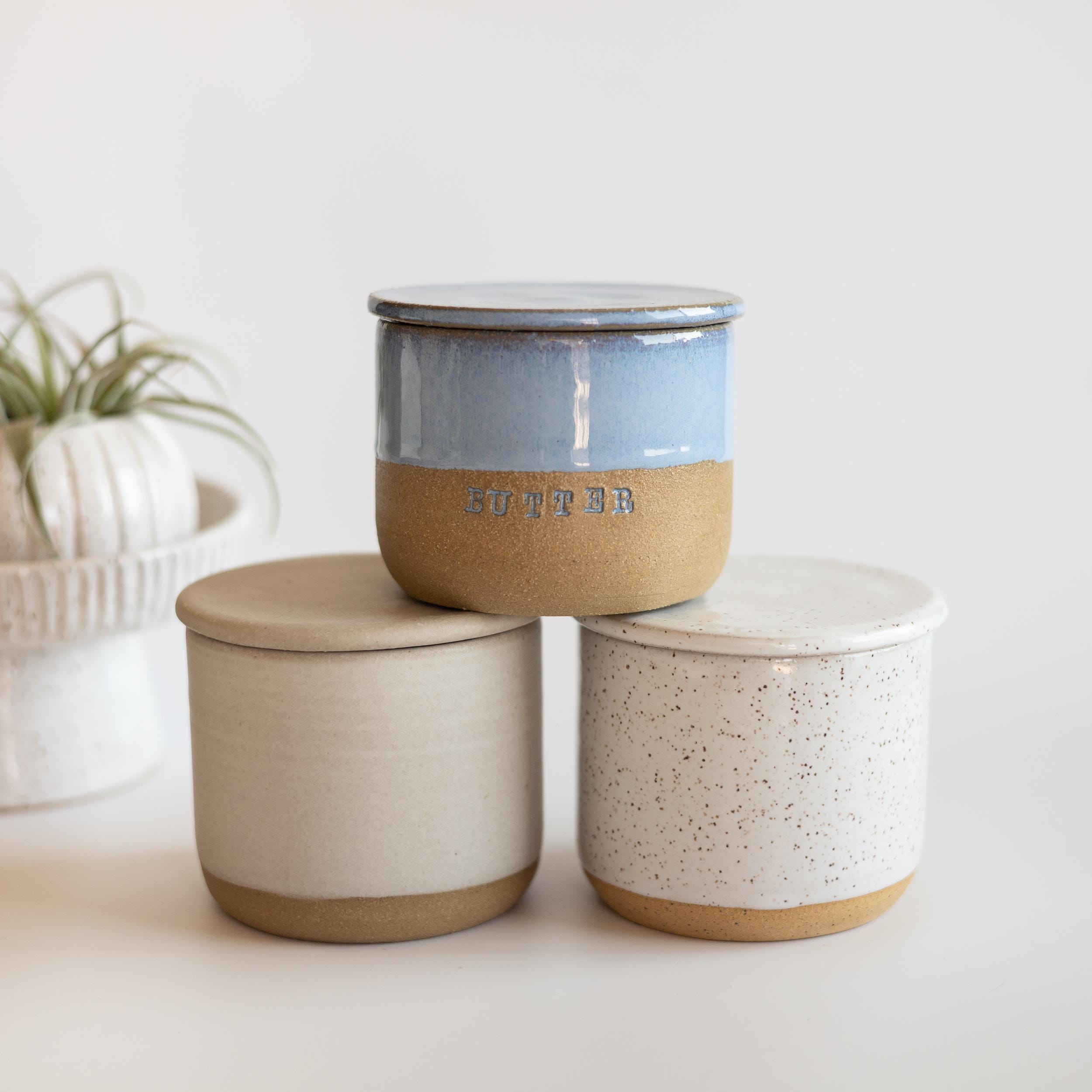 French Butter Crock Handmade Kitchen Storage Countertop Butter Keeper ...