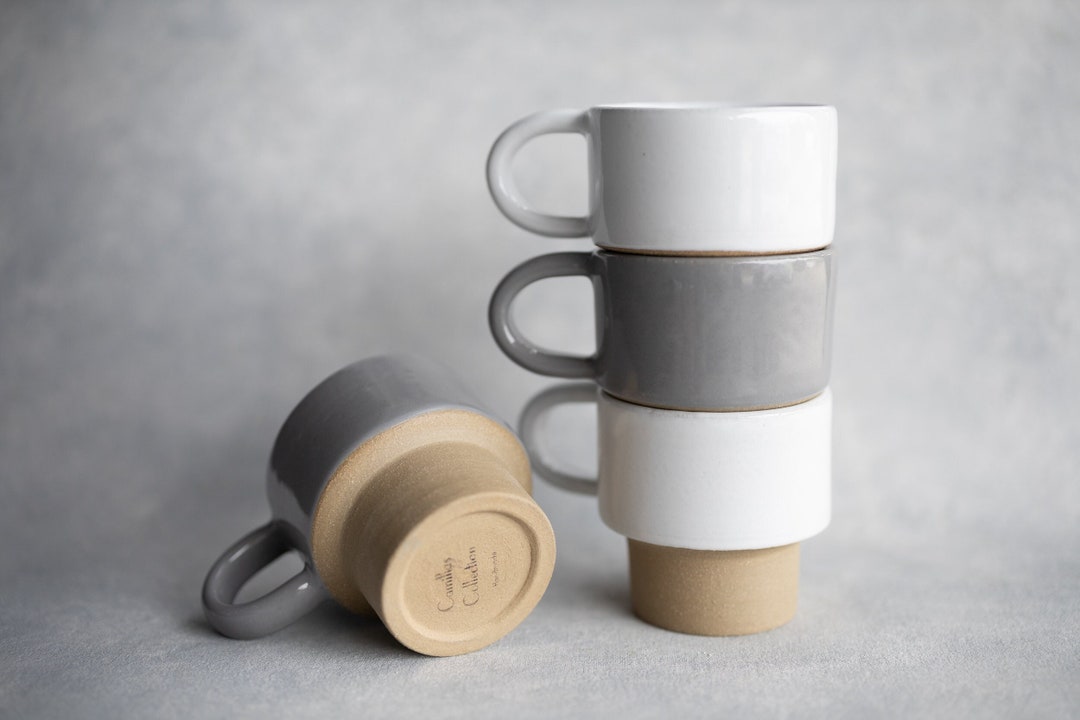 Ceramic Mug Stackable Mugs Large Stoneware 18oz Mug Coffee Mug Nesting ...