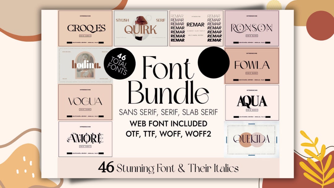Slab, Serif, Sans Serif Font Bundle, Handwritten Font, Wedding Font ...