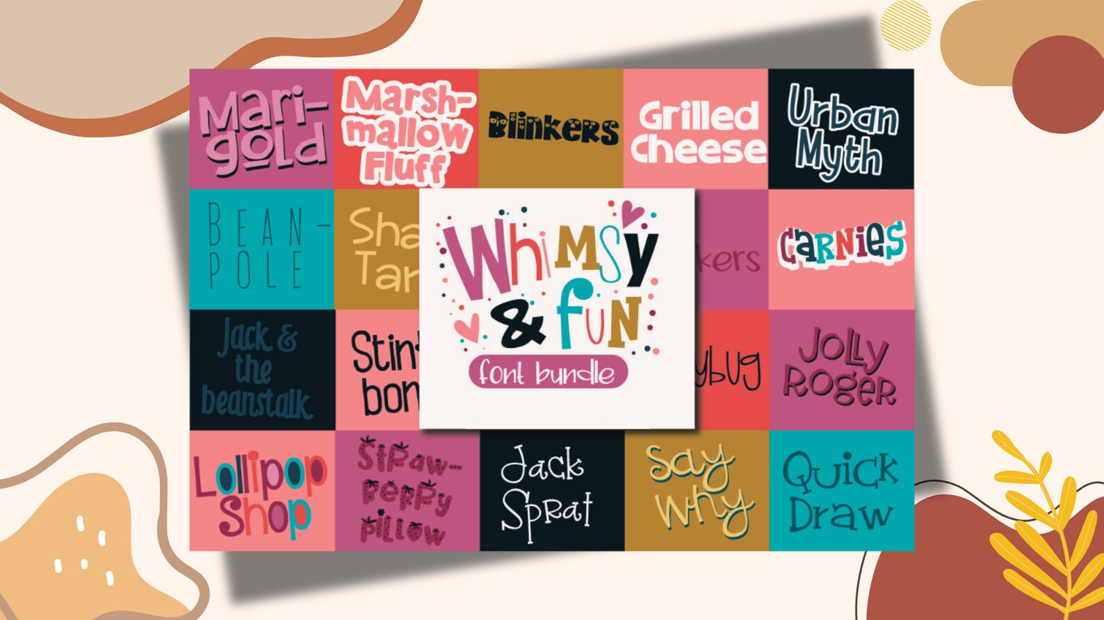 Whimsy and Fun Font Bundle, Handwritten Font, Wedding Font, Modern Font ...