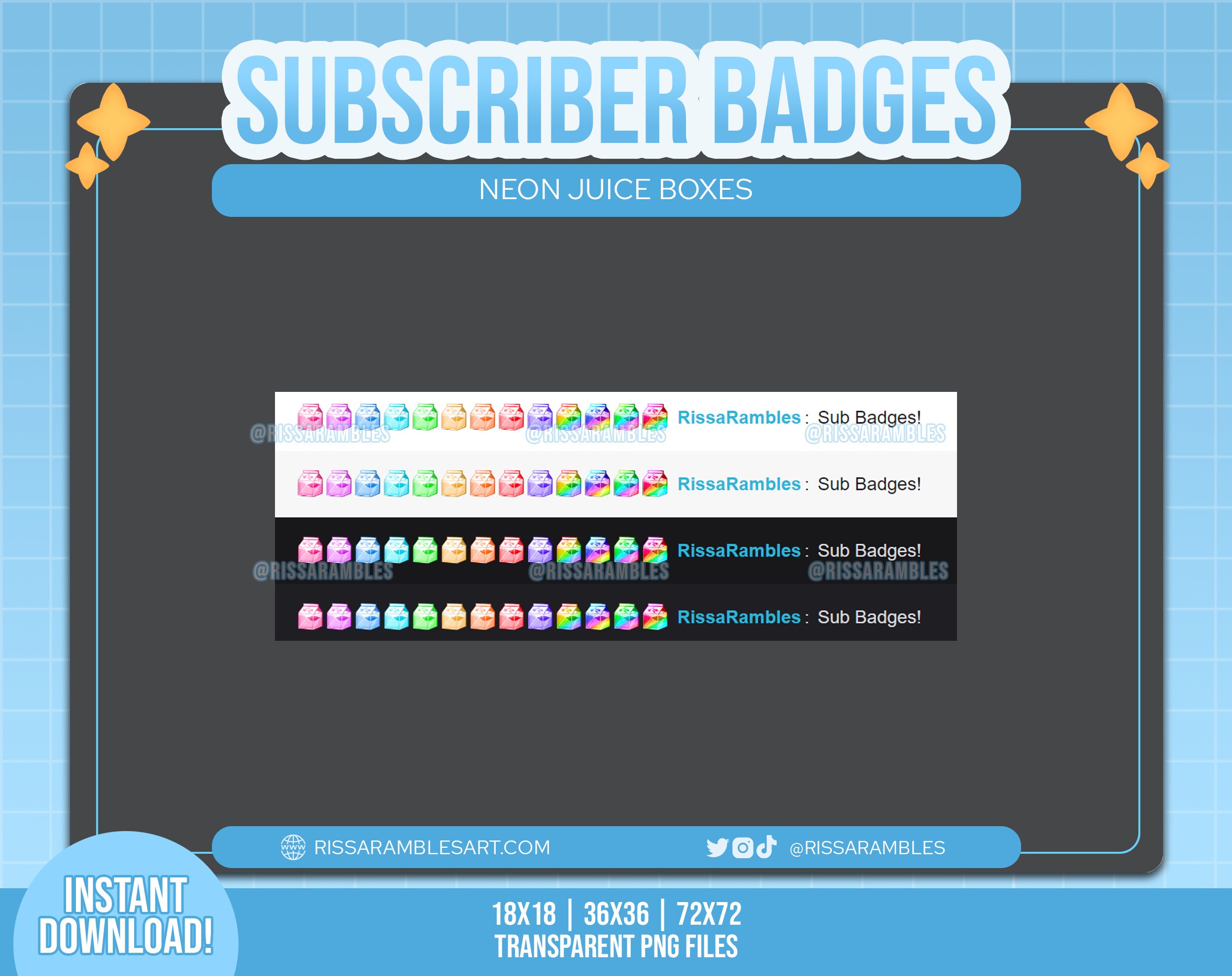 Juice Box Sub Badges | Premade Twitch Sub Badges | Twitch Bit Badges ...