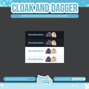 Cloak and Dagger Marvel Rivals Emotes | Twitch Emotes Pack | Custom ...