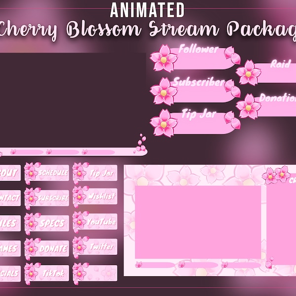 Cherry Blossom Webcam Overlay - Etsy