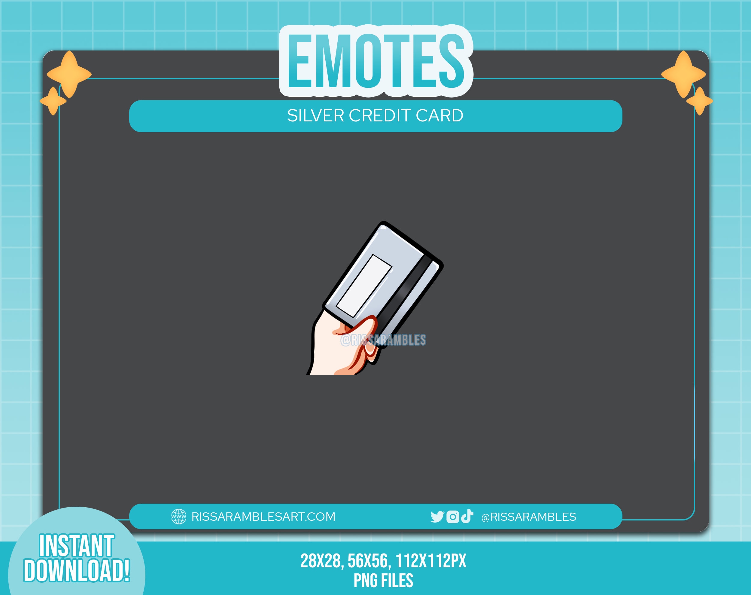 Credit Card Twitch Emote, Silver | Discord Emojis | Kick Emotes ...