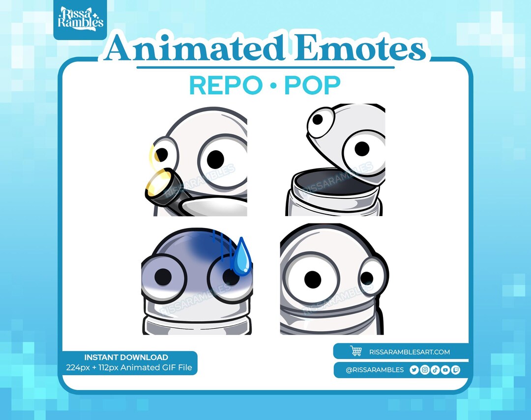 REPO Emotes Pack Animated for Twitch, Discord (white) | Side Eye ...